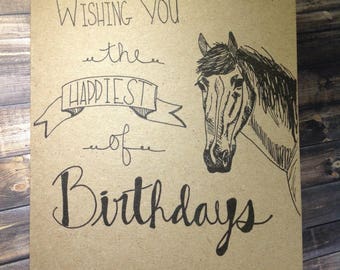 Horse birthday card | Etsy