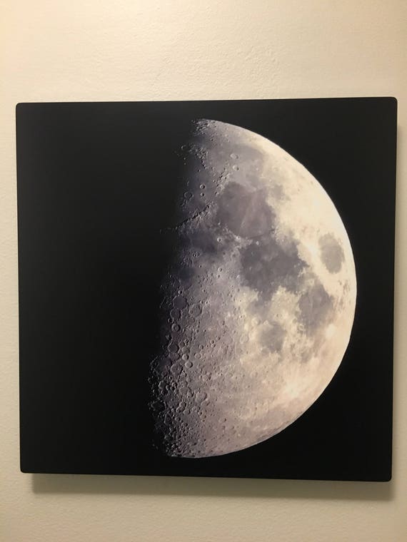 Half Moon Metal Print Wall Art Decor Astronomy Gift