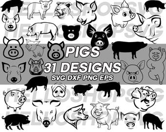 Pig svg | Etsy