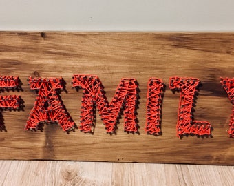 Custom Made to Order Family String Art with hangers for