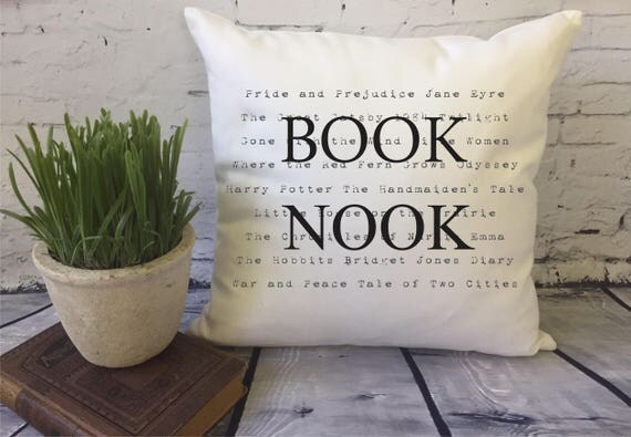 book lover graphic throw pillow cover decorative throw pillow