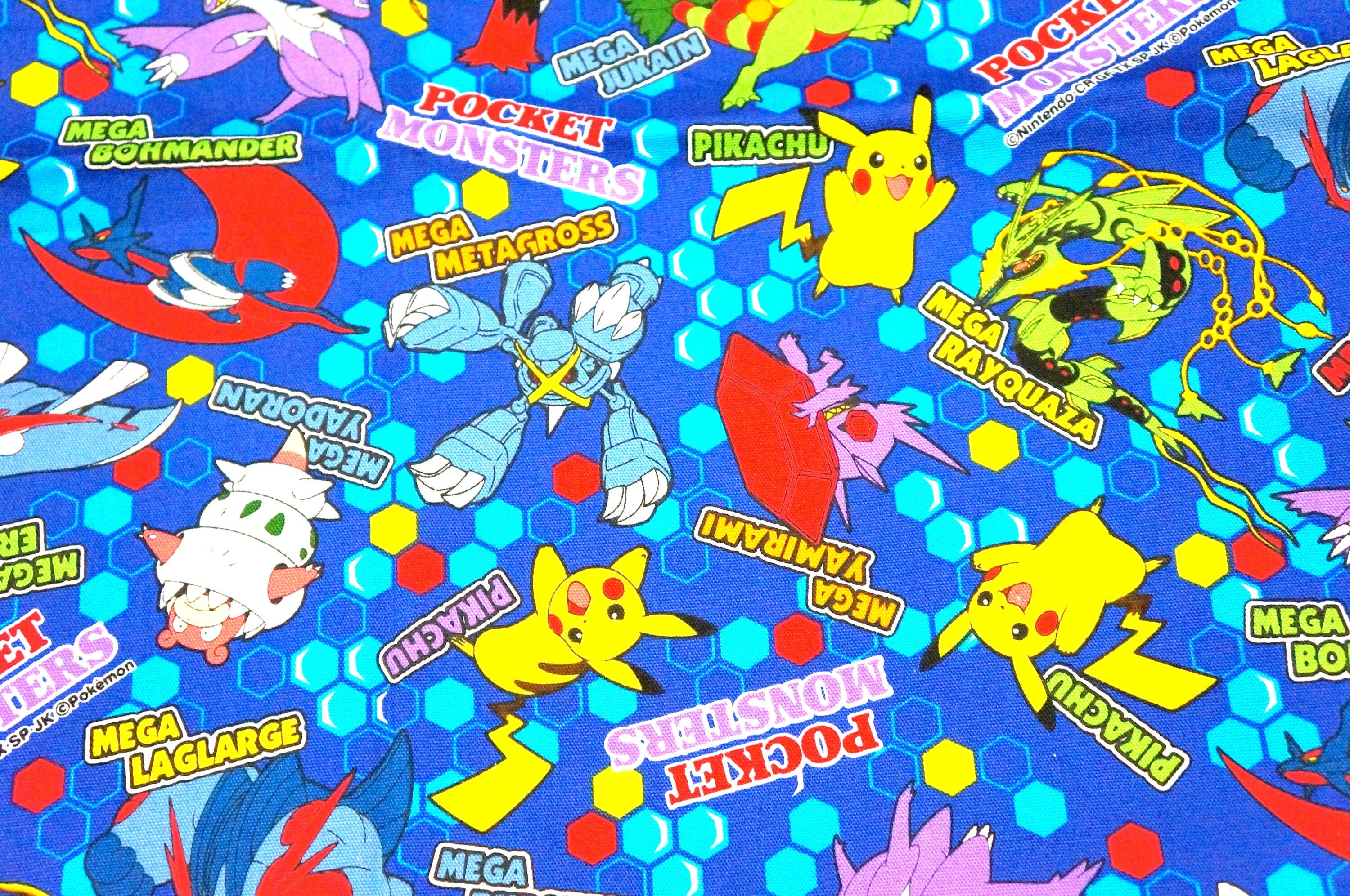 Pokemon licensed fabric 50 cm by 106 cm or 19.6 by 42 inches Printed in ...