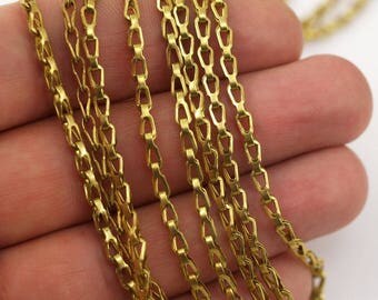 Link Chain Rectangle Chain 5 M. Rectangle Raw Brass Chain