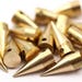 Brass Spike Charm 10 Raw Brass Spike Tribal Pendant 15x6mm