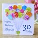 30th Birthday Card Personalised Age 30 Birthday Balloons