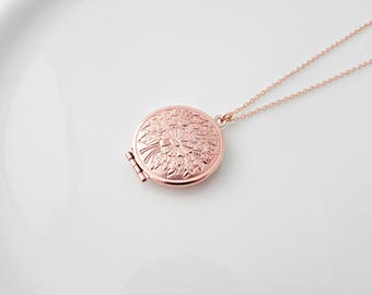 Gold locket necklace | Etsy