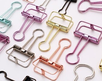 Gold Planner Clips Binder Accessories Bull Clips Skeleton