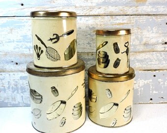 4 piece canister set | Etsy