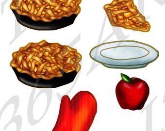Apple pie clipart | Etsy