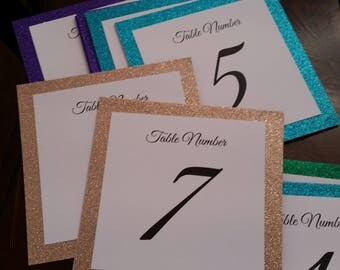 Glitter table number | Etsy