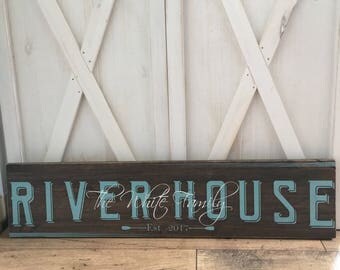 River house sign | Etsy