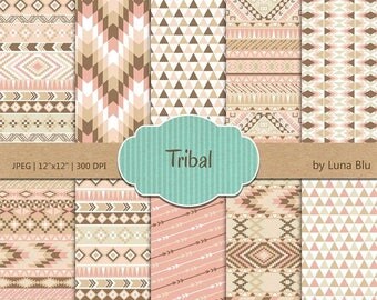 SALE 50%OFF Tribal Digital Paper: Spring Tribal