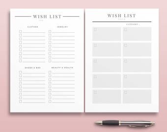 Printable wish list | Etsy