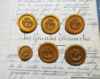 Gold anchor buttons | Etsy