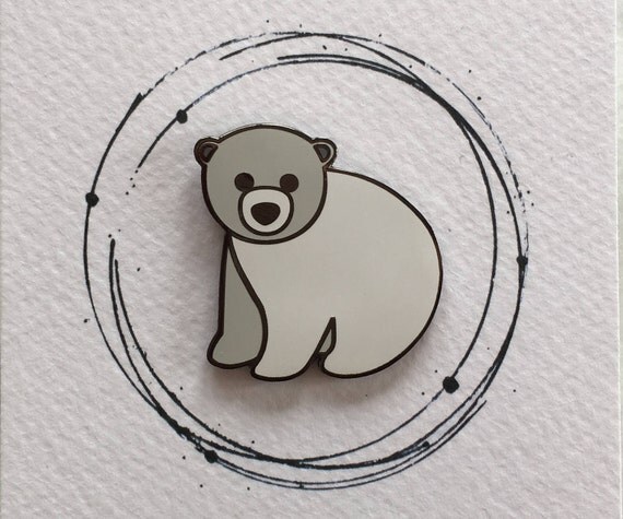 Polar Bear Enamel Pin Polar Bear Pin Polar Bear Pin Badge