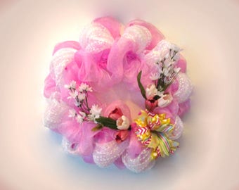 Pink floral wreath | Etsy