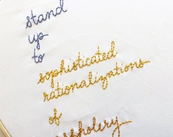 Embroidered quote | Etsy