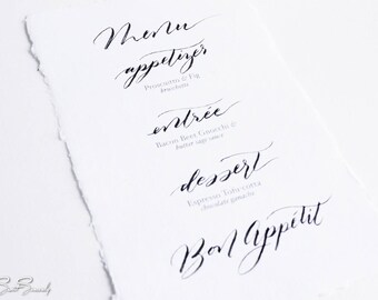 Calligraphy menu | Etsy