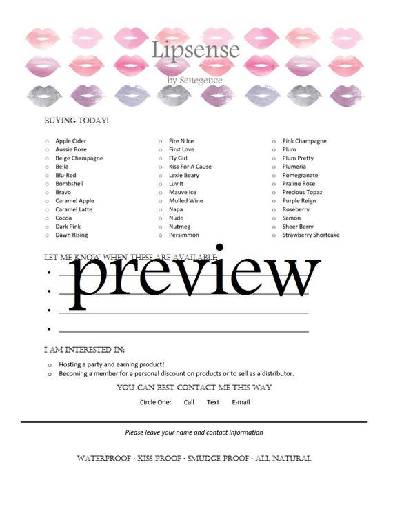 Lipsense Party Form