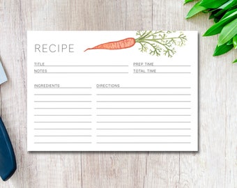 Recipe template | Etsy