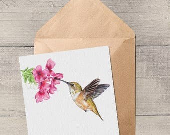 Hummingbird card | Etsy