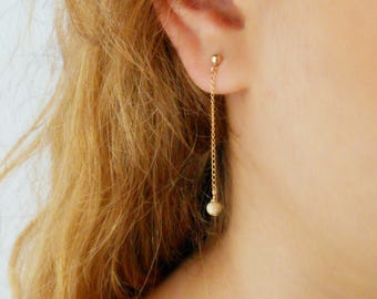 Gold dangle earrings | Etsy