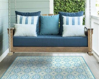 Items similar to Vintage Linoleum Rug 6x9 1920s on Etsy