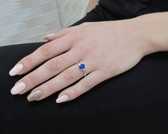 Blue sapphire ring | Etsy