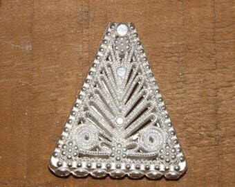 24k Gold Plated Multi Strand Mystic Pattern Triangle Filigree