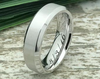 Mens titanium ring | Etsy