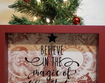 Christmas shadow box | Etsy