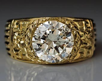 Gold mens ring | Etsy