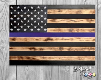 Thin blue line decor | Etsy