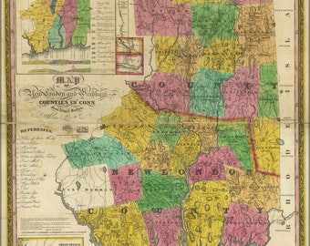 1856 Map of Windham County Connecticut