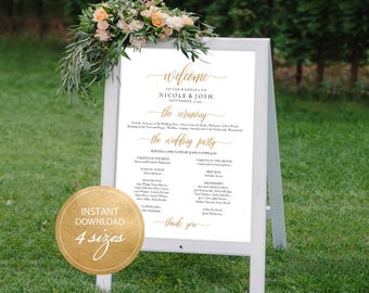Wedding program sign | Etsy