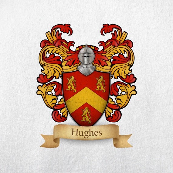 Hughes Family Crest Print Hughes Family Crest Print