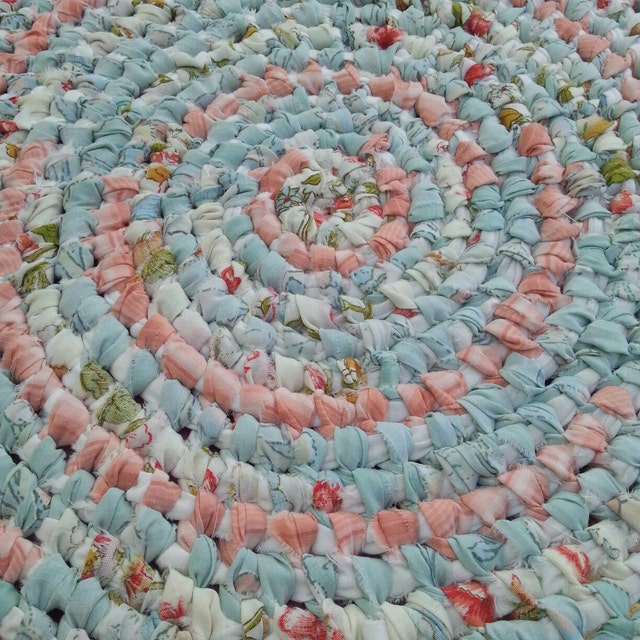 Rag Rugs Fiber Art Tea Cup Gardens and Home by WhimsiesandRugs