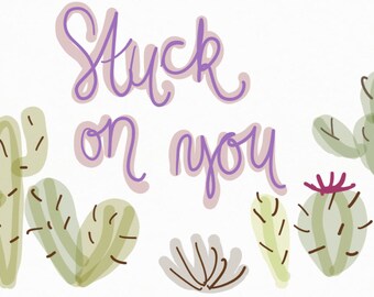 Stuck on you cactus | Etsy