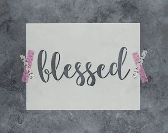 Blessed stencil | Etsy
