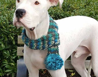 Knitted dog scarf | Etsy
