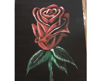 Single rose painting | Etsy