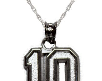 Number 10 necklace | Etsy