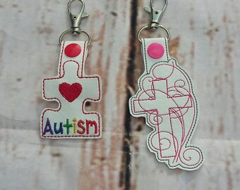 Embroidered keychain | Etsy