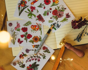 Flower stickers | Etsy