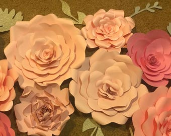 Light Pink Paper Flowers 12 Count Bundle