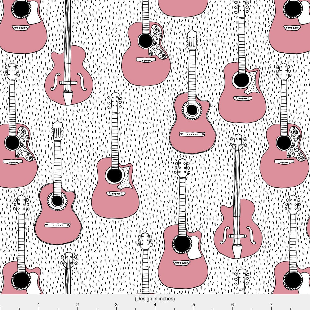 Pink Guitar Fabric Music Lovers Guitar Hero Musical