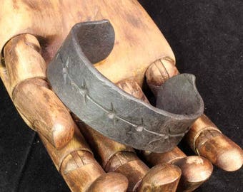 Hand FORGED IRON BRACELET Wrought Iron Steel Black Jewelry