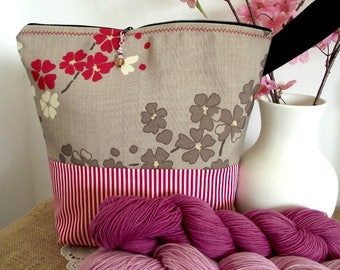 Wristlet Project bag Yarn Bag for Knitting Crochet Projects