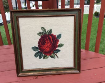 Rose needlepoint | Etsy