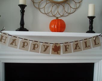 Happy fall banner | Etsy